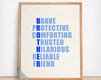 Brother word art | Etsy