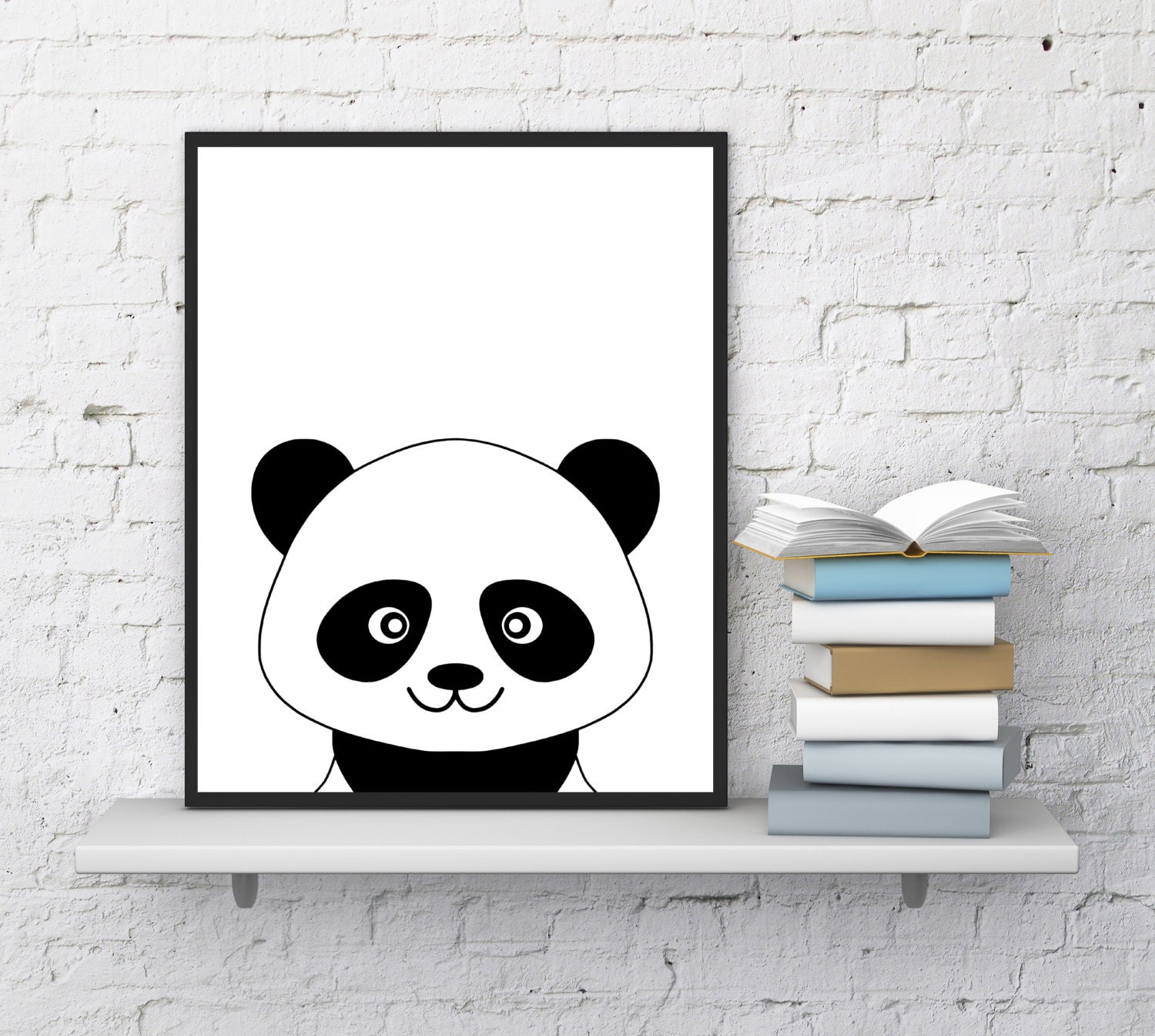 Panda print Cute nursery wall decor Black by InstantDownloadArt1