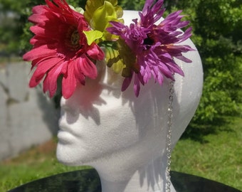 Items similar to Bridal hair vine, forehead band, brass flower crown ...