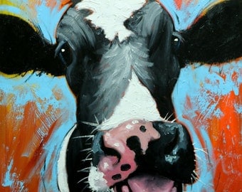 Drunken Cows Whimsical Fine Art by Roz by RozArt on Etsy
