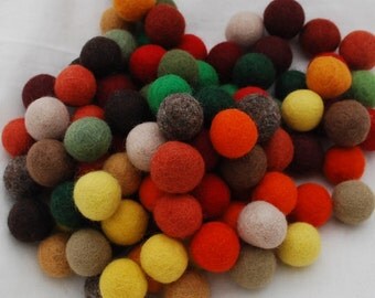 100% Wool Felt Balls 1cm 100 Count Assorted by handmadeonly