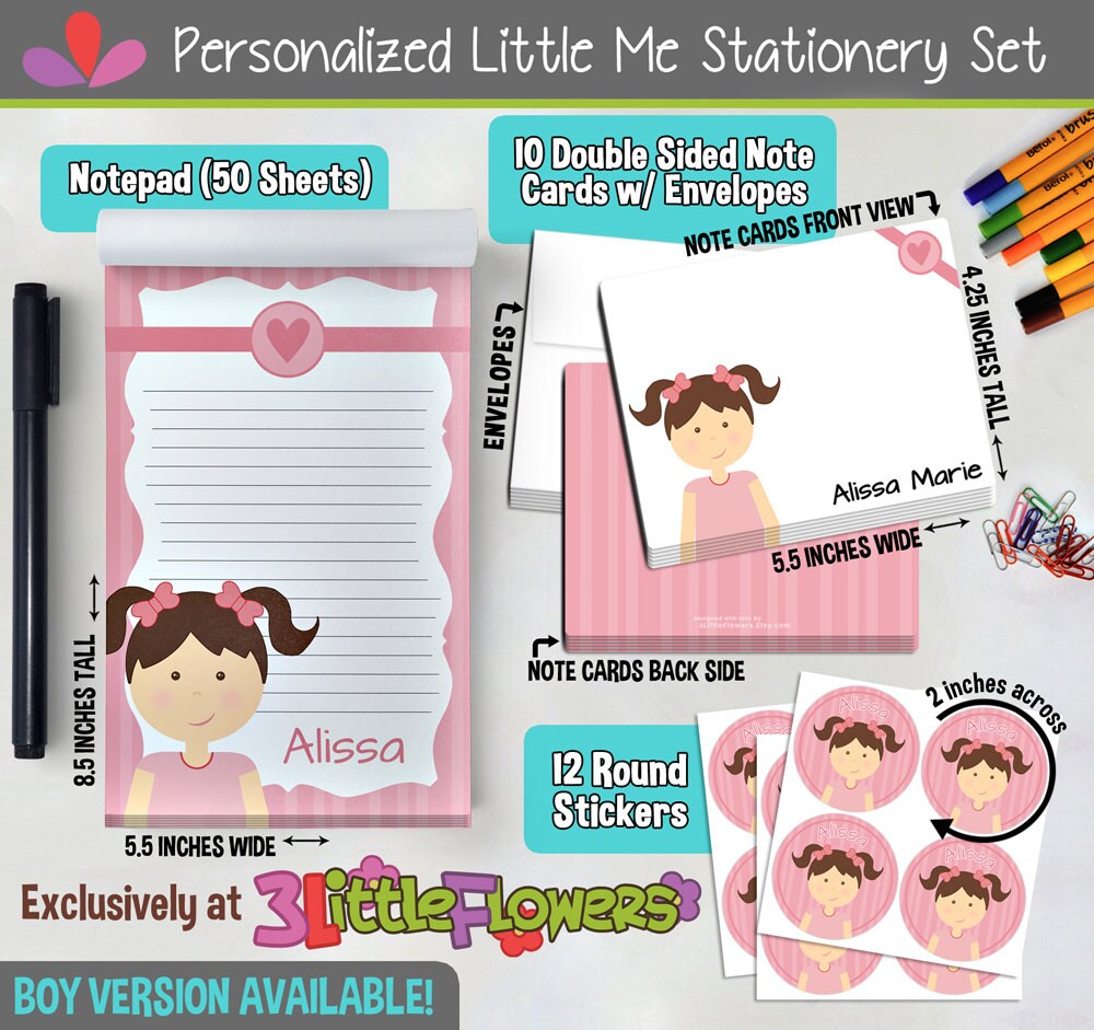 Little Me Personalized Stationery Set Personalized Children