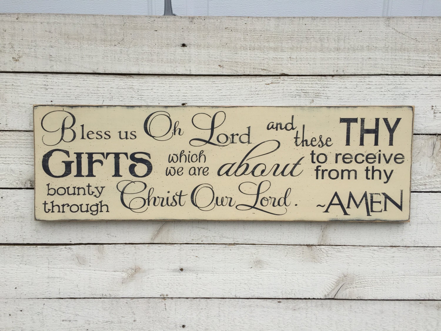 Bless us Oh Lord wood sign farmhouse kitchen decor dining