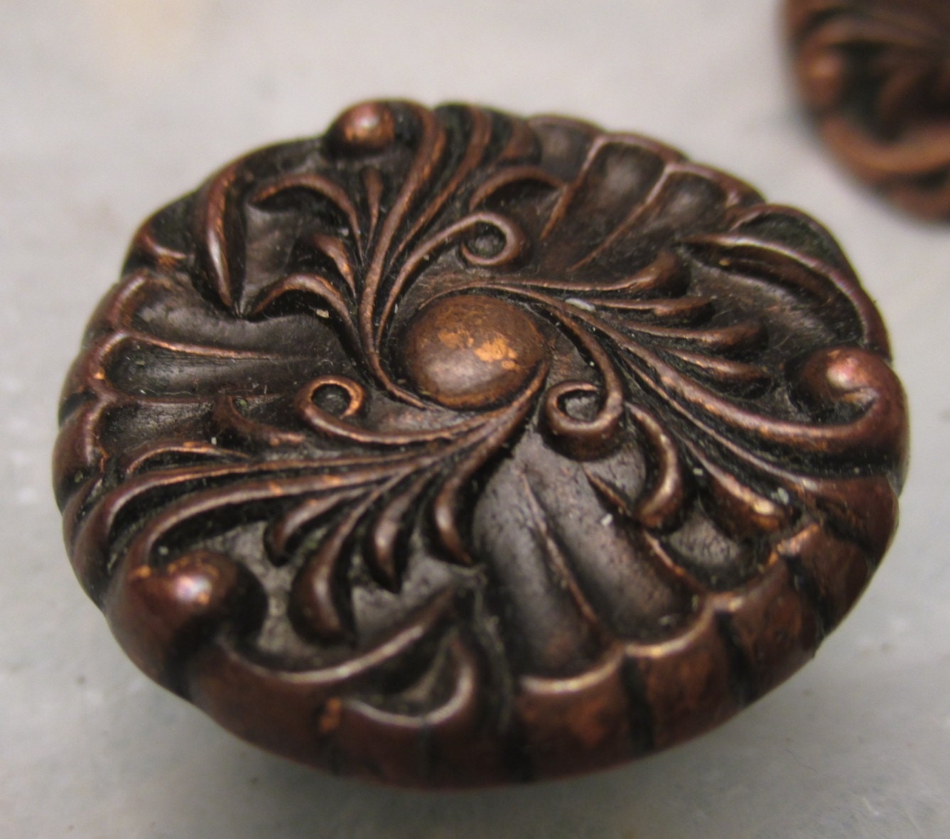 Set of 4 Vintage Mid Century Brass ROSETTE DRAWER KNOBS pulls Japan of ...