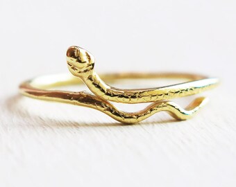 Gold snake ring | Etsy