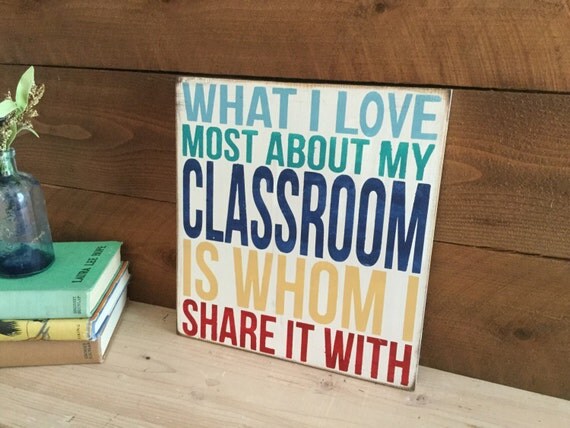 Classroom Decor Teacher Gift Hand Painted Sign Wood