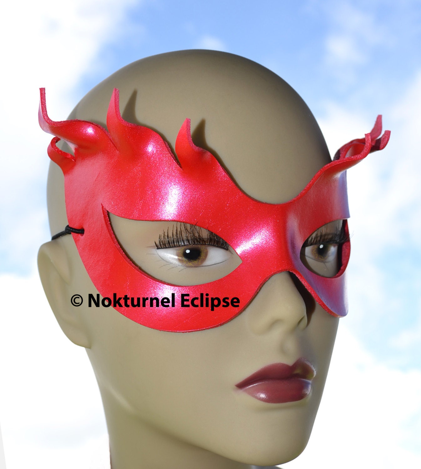 Poison Ivy Red Leather Mask Superhero Batman Female Villain