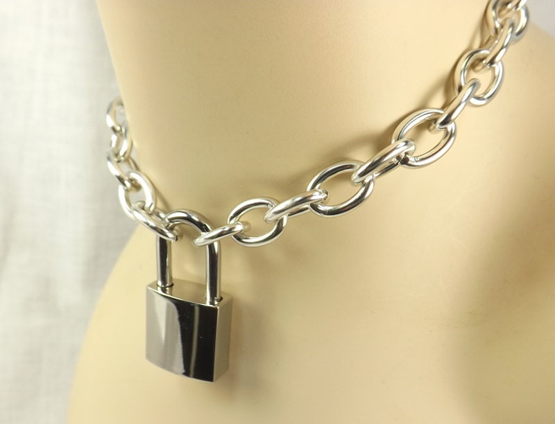 Submissive Jewelry Lock and key necklace Padlock Necklace