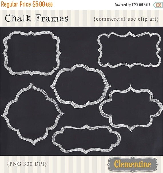 60% OFF SALE Digital chalk frames hand by ClementineDigitals