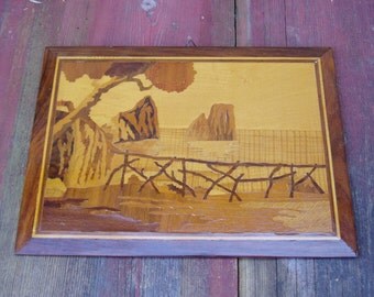 Wood inlay picture | Etsy