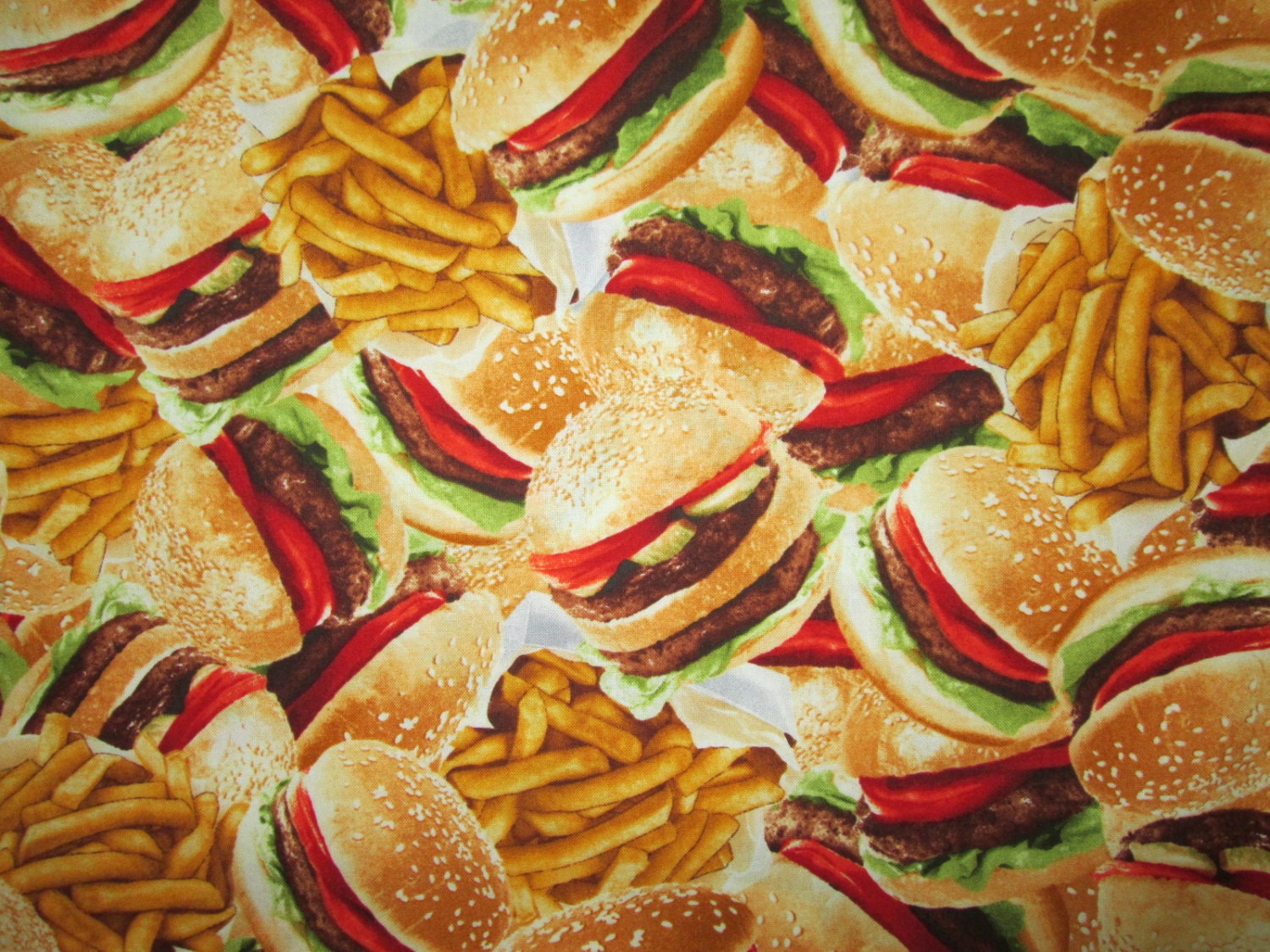 Hamburg Fries Hamburger French Fry Realistic Cotton Fabric Fat hamburg-fries-hamburger-french-fry-realistic-cotton-fabric-fat