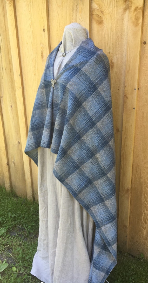 Viking Cloak Wool Cloak Plaid Wool Square by ThePracticalViking