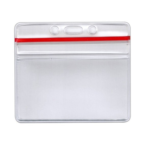 Horizontal Badge Holder With Zipper Closure
