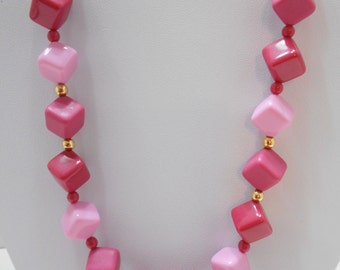 Square bead necklace | Etsy