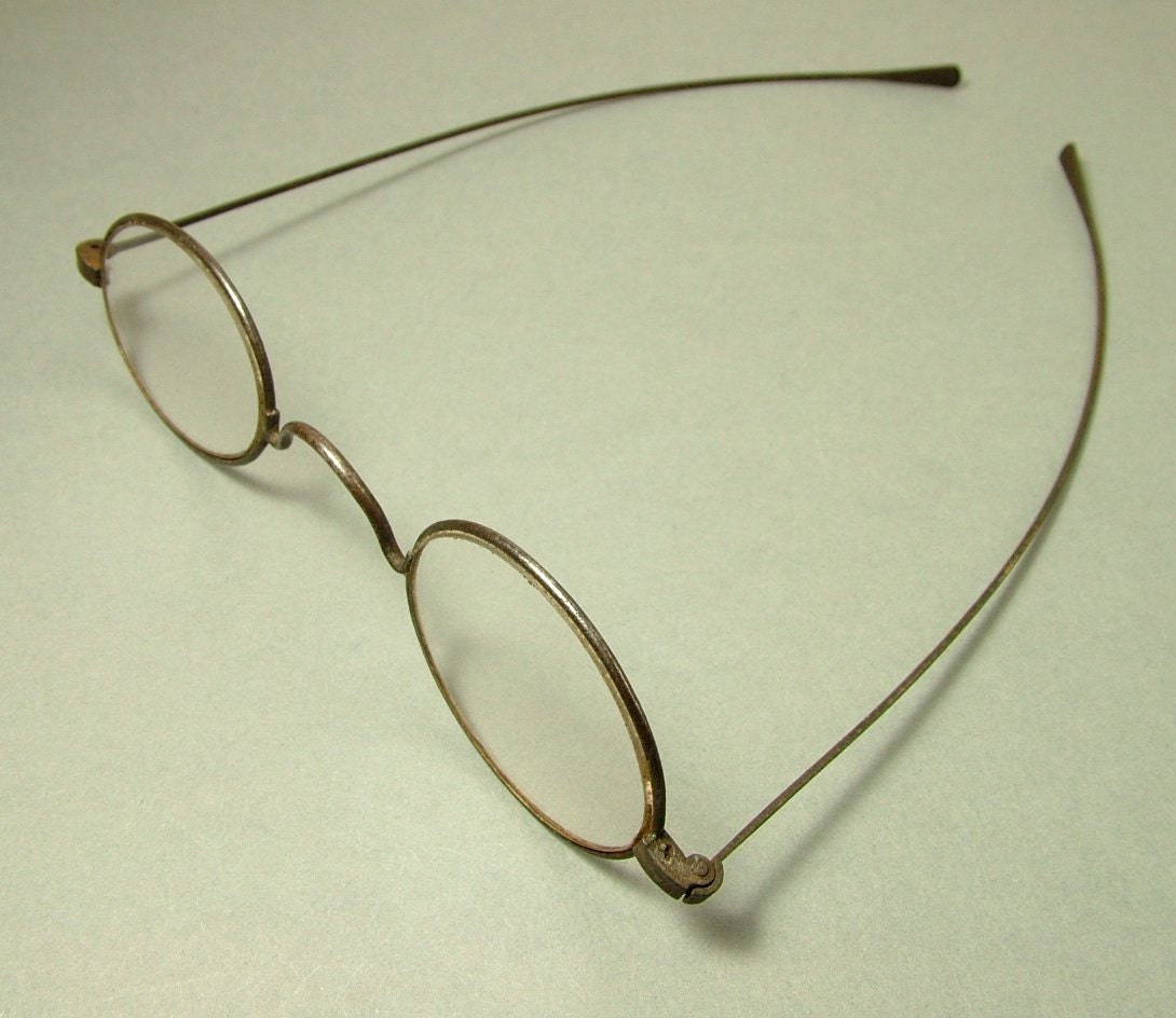 Antique/ estate, Georgian / Victorian steel framed, wig, reading glass ...