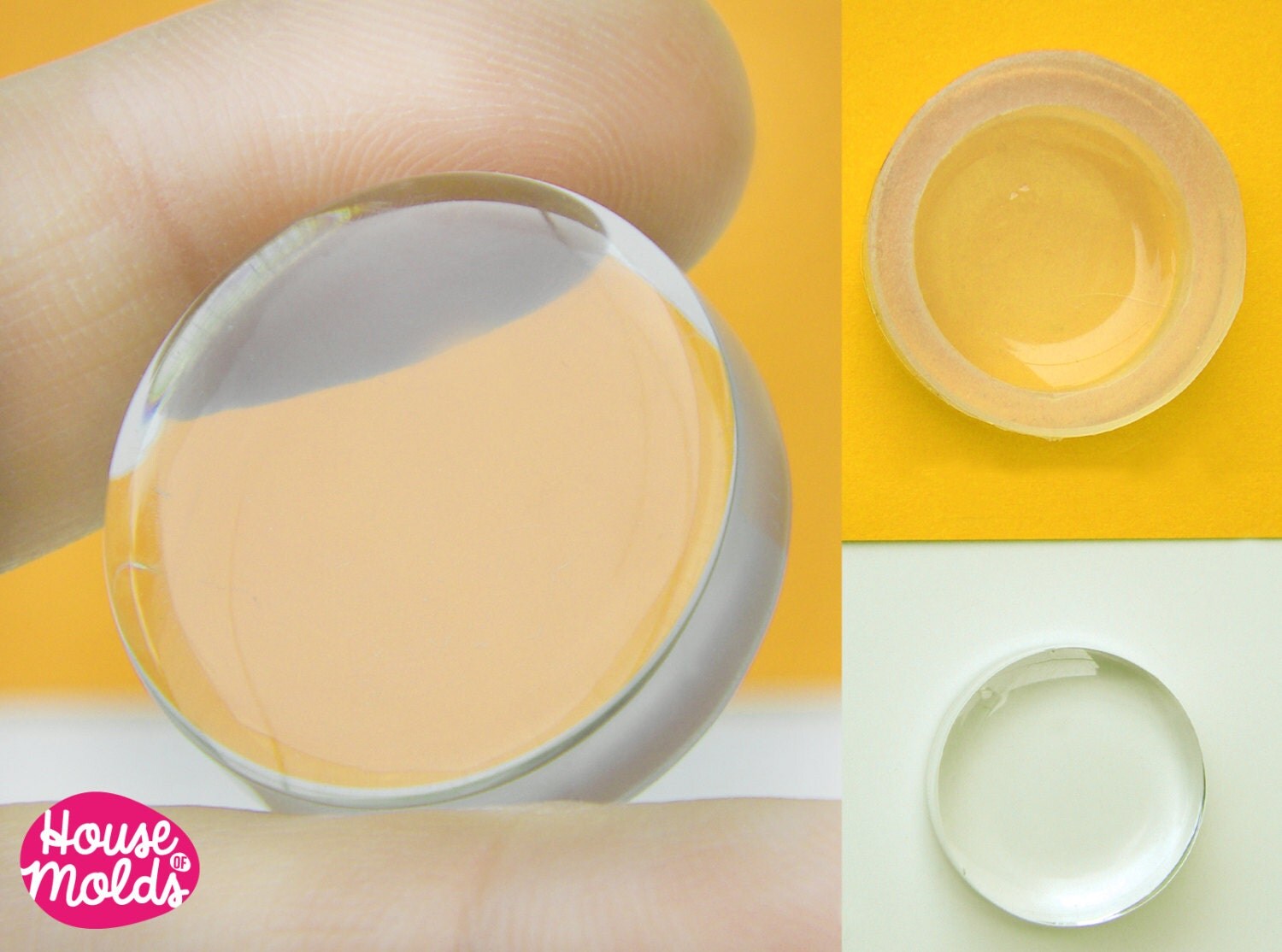 36 mm Flat Circle Clear Silicone Mold transparent Round