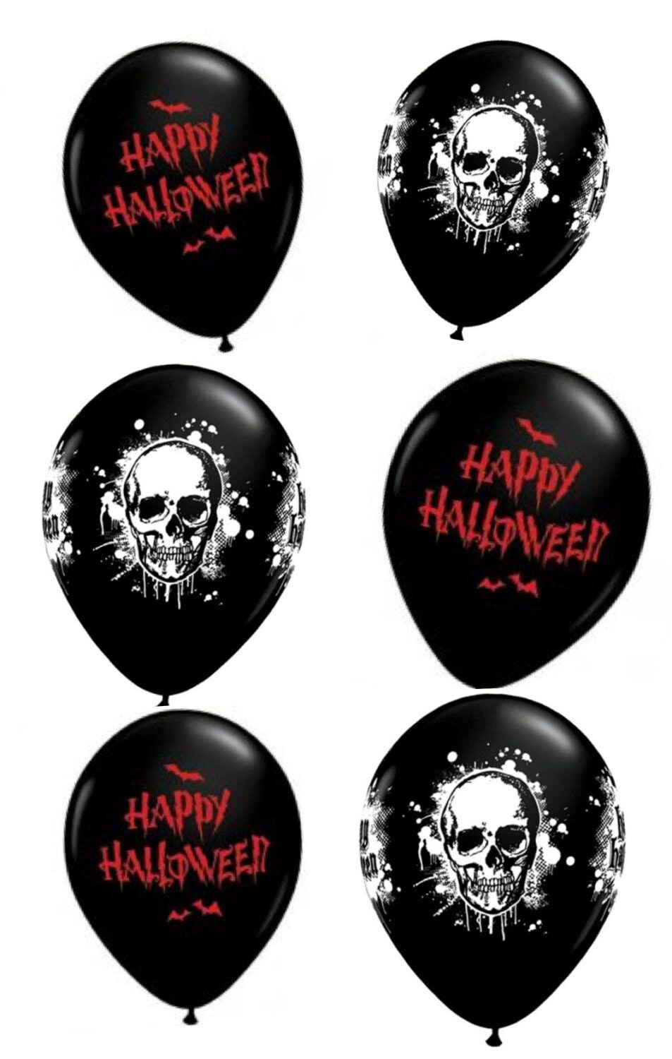 Happy Halloween balloons x6 Skull balloons Happy Halloween
