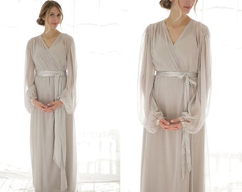 Ethereal bridal robes kimonos and bridesmaids by SingingSlowly