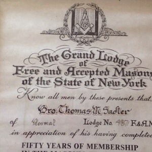 Masonic certificate | Etsy