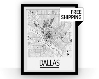 Dallas Map Print Full Color Map Poster