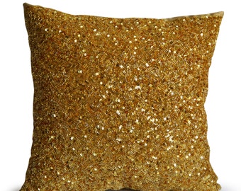 Metallic gold pillow | Etsy