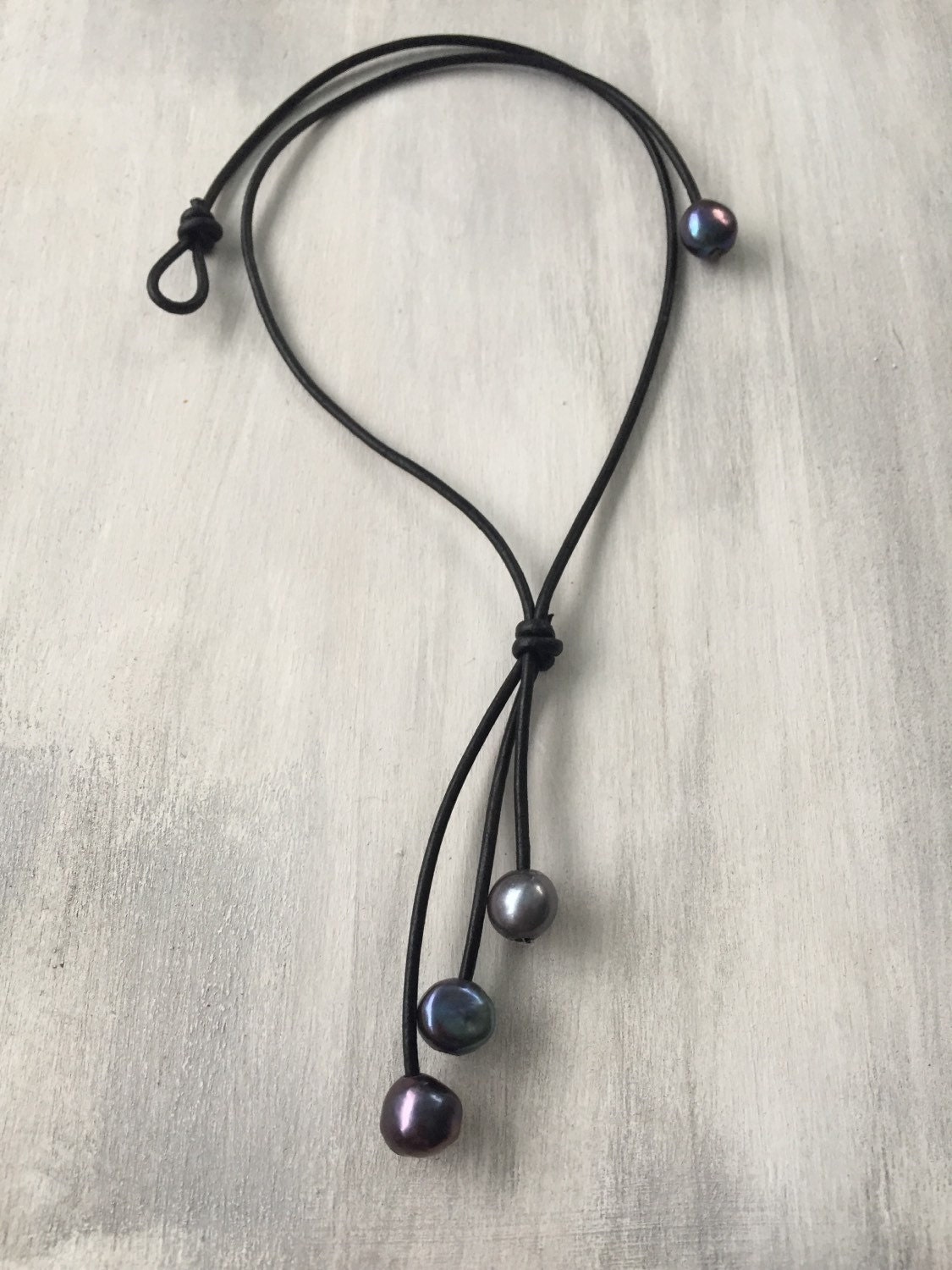 Leather Pearl Necklace Freshwater Pearl Necklace T For