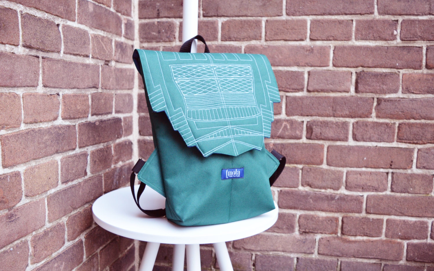Backpack green hipster backpack rucksack cycling bag everyday