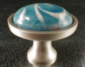 Blue ceramic knob | Etsy