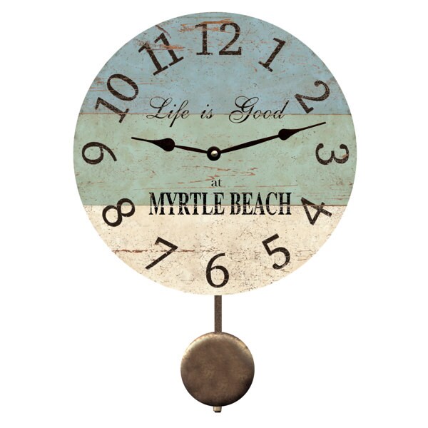 Personalized Beach Pendulum Clock Beach Wall Clock