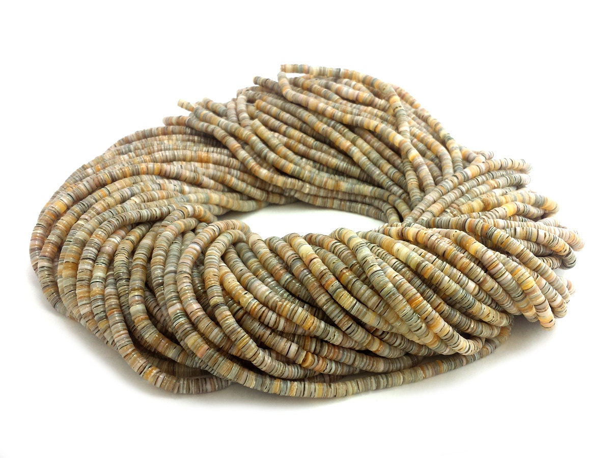 kabibi Shell Heishi Beads 4 5 mm 24 Inches Strand
