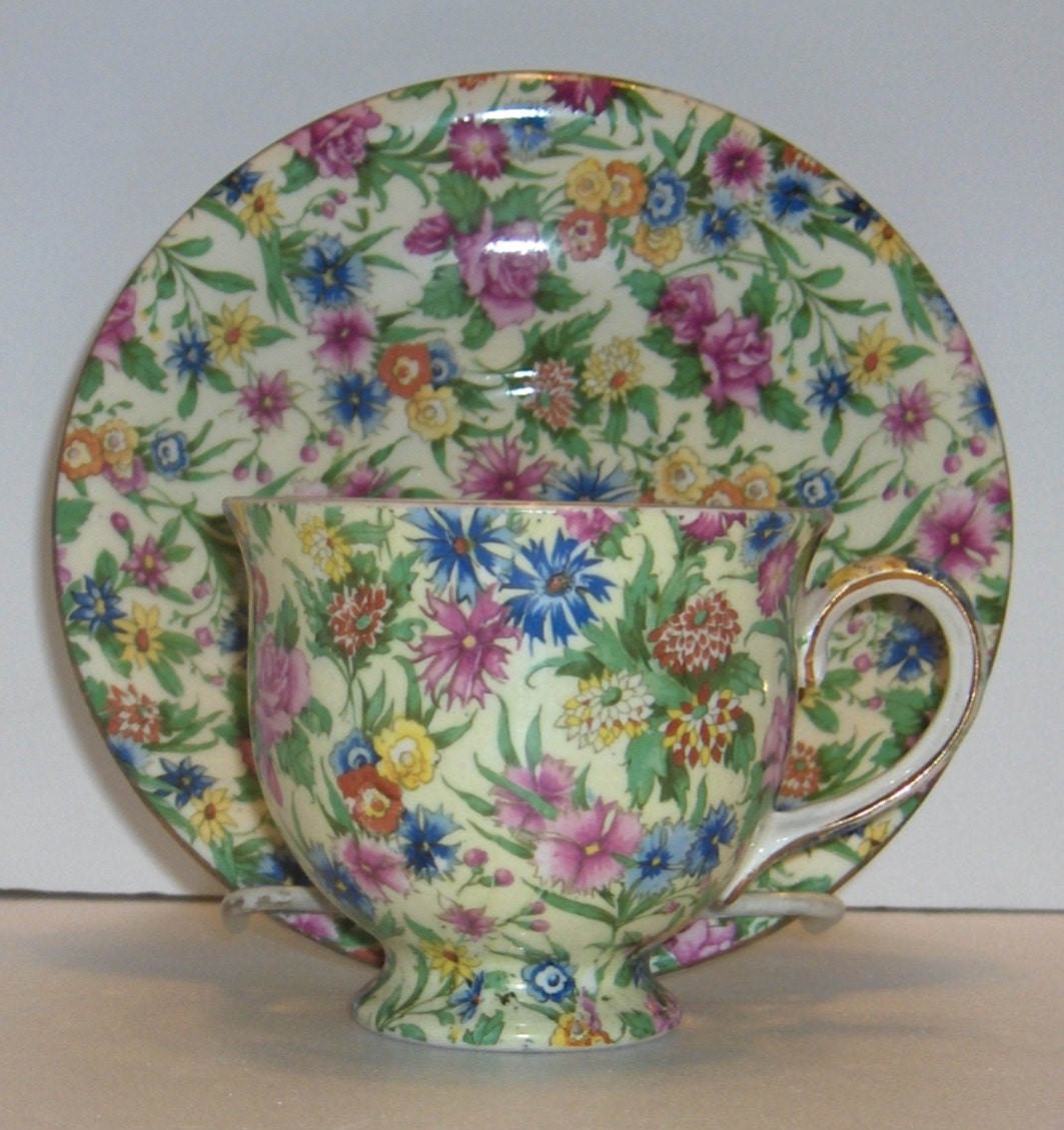 Royal Winton Chintz Kew Pattern 270 Cup and Saucer Grimwades
