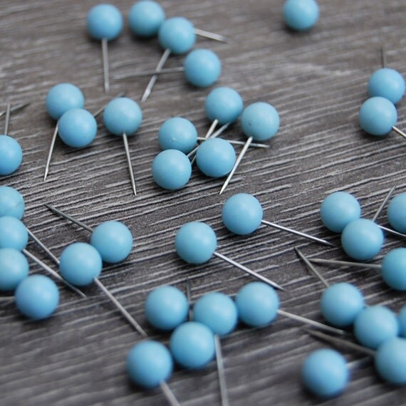 Map Push Pins: Sky Blue Matte Finish by ConquestMaps on Etsy