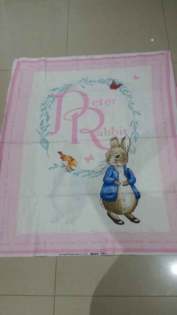 Peter Rabbit Cot Panel Quilting Fabric Pink Character Panel peter-rabbit-cot-panel-quilting-fabric-pink-character-panel