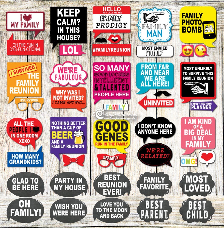 45 Funny Family Reunion Photo Booth Props Photo Props