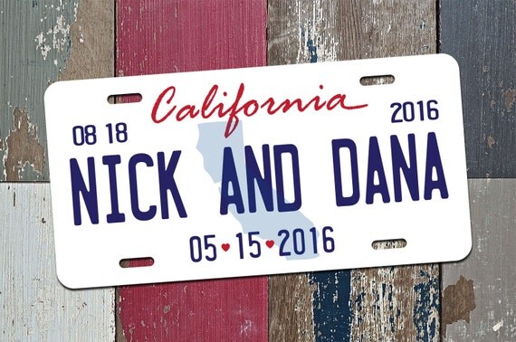 Personalized License Plate Just Married Mr Mrs Bride