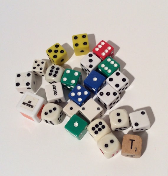 Vintage 1970s Lot of 24 Dice Variety of by LOVELADYBIRDVINTAGE