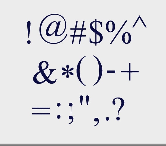 Punctuation Marks and Symbols Embroidery file in 5 sizes