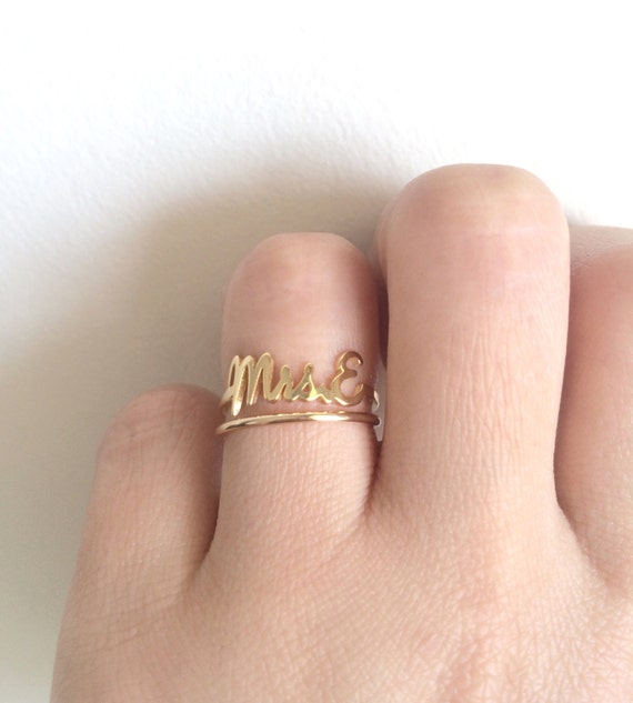 Mrs Ring 14K SOLID gold Gold Mrs Ring Wedding Band