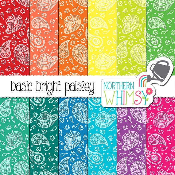 Items similar to Paisley Digital Paper - seamless hand drawn paisley ...