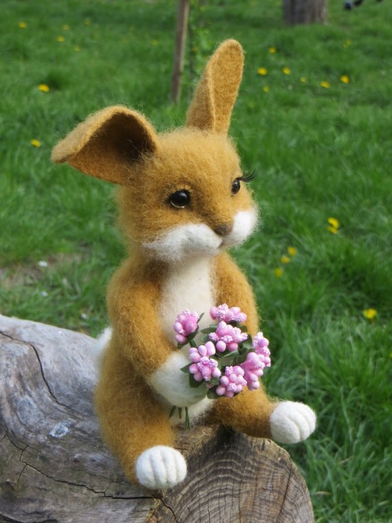 Needle Felted Rabbit. Rabbit.Soft Sculpture. Felted Rabbit.