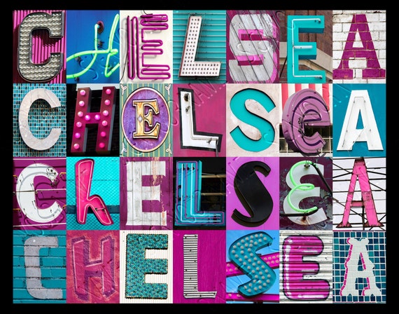 Personalized Poster featuring CHELSEA in photos of alphabet
