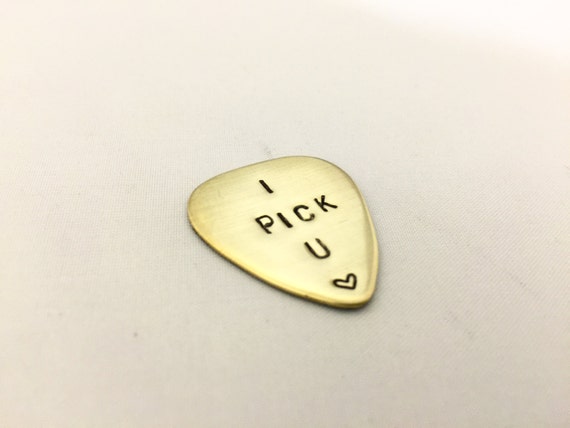 Personalised Guitar Plectrum Stamped brass guitar pick