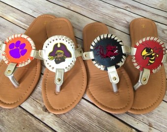 Football flip flops | Etsy