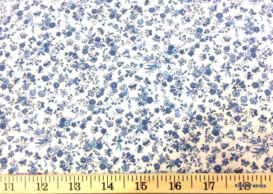 Floral Fabric Blue and White Small Vintage Style Floral Fabric China ...
