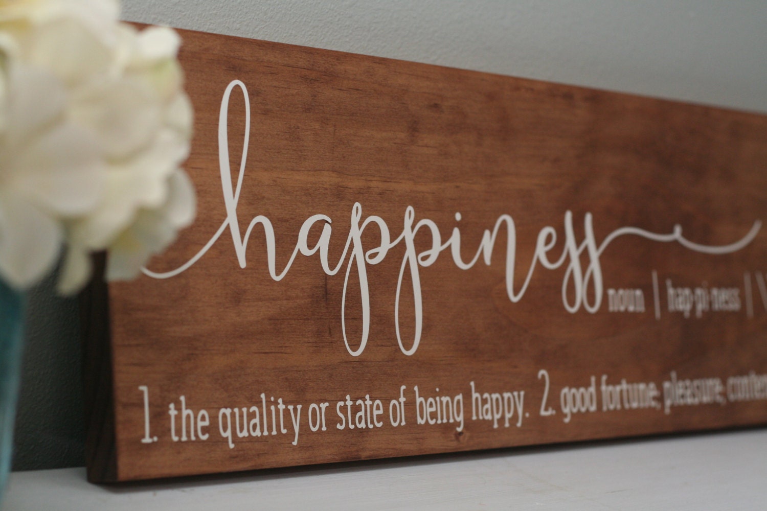 Wood Sign Happiness Sign Gift for Mom Happiness Definition