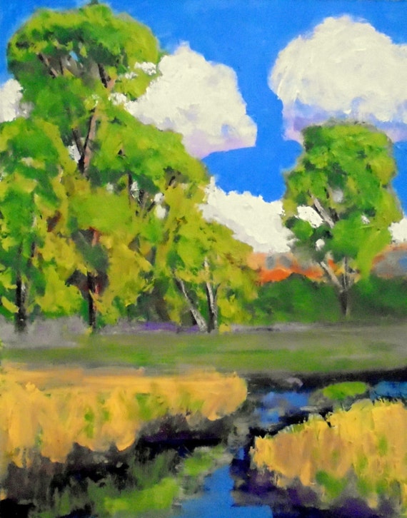 original oil painting abstract art scenery by KRBStudioDesigns