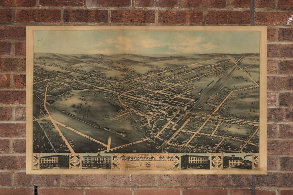 Vintage Oneida Print Aerial Oneida Photo Vintage Oneida NY