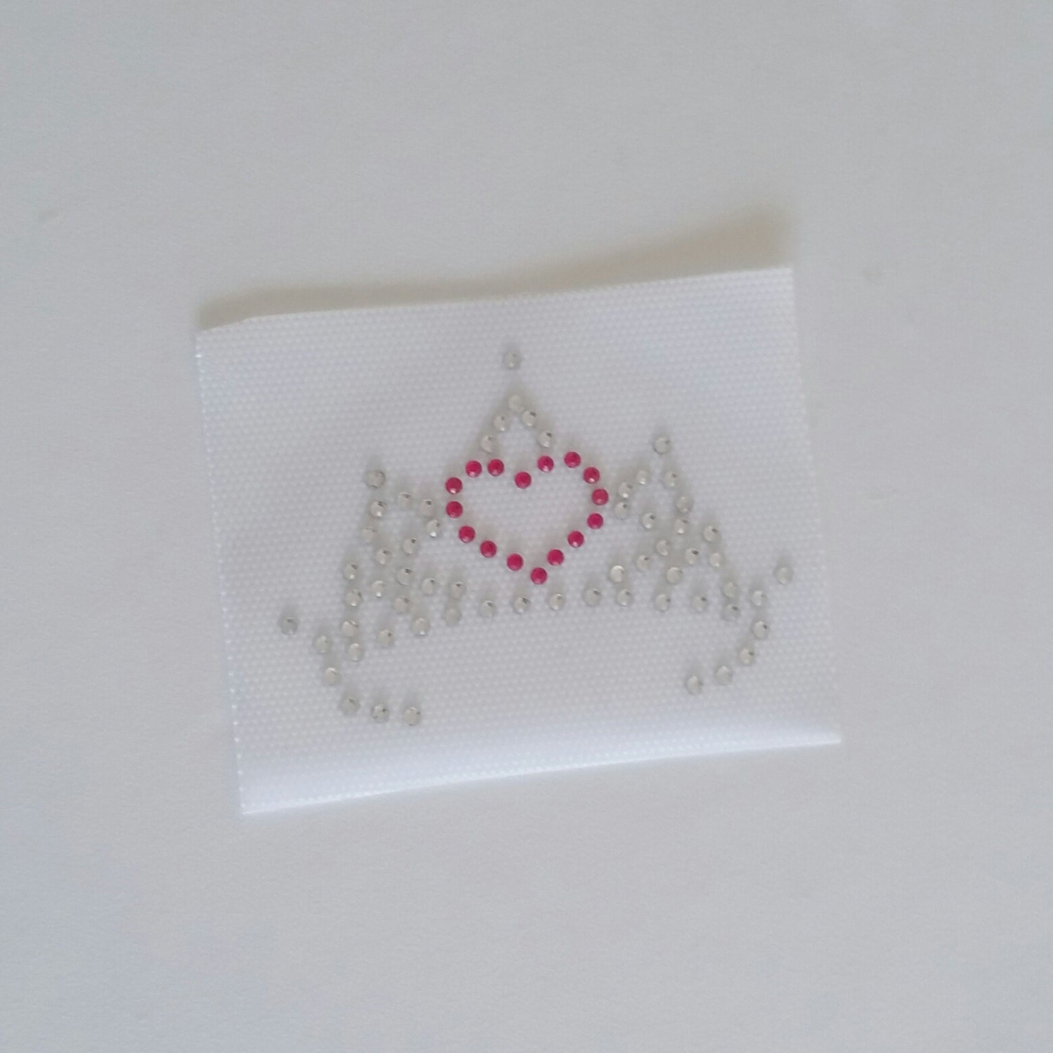 Princess Heart Tiara Appliqué Crystal Tiara Rhinestone Iron