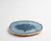 Unique blue agate platter related items | Etsy