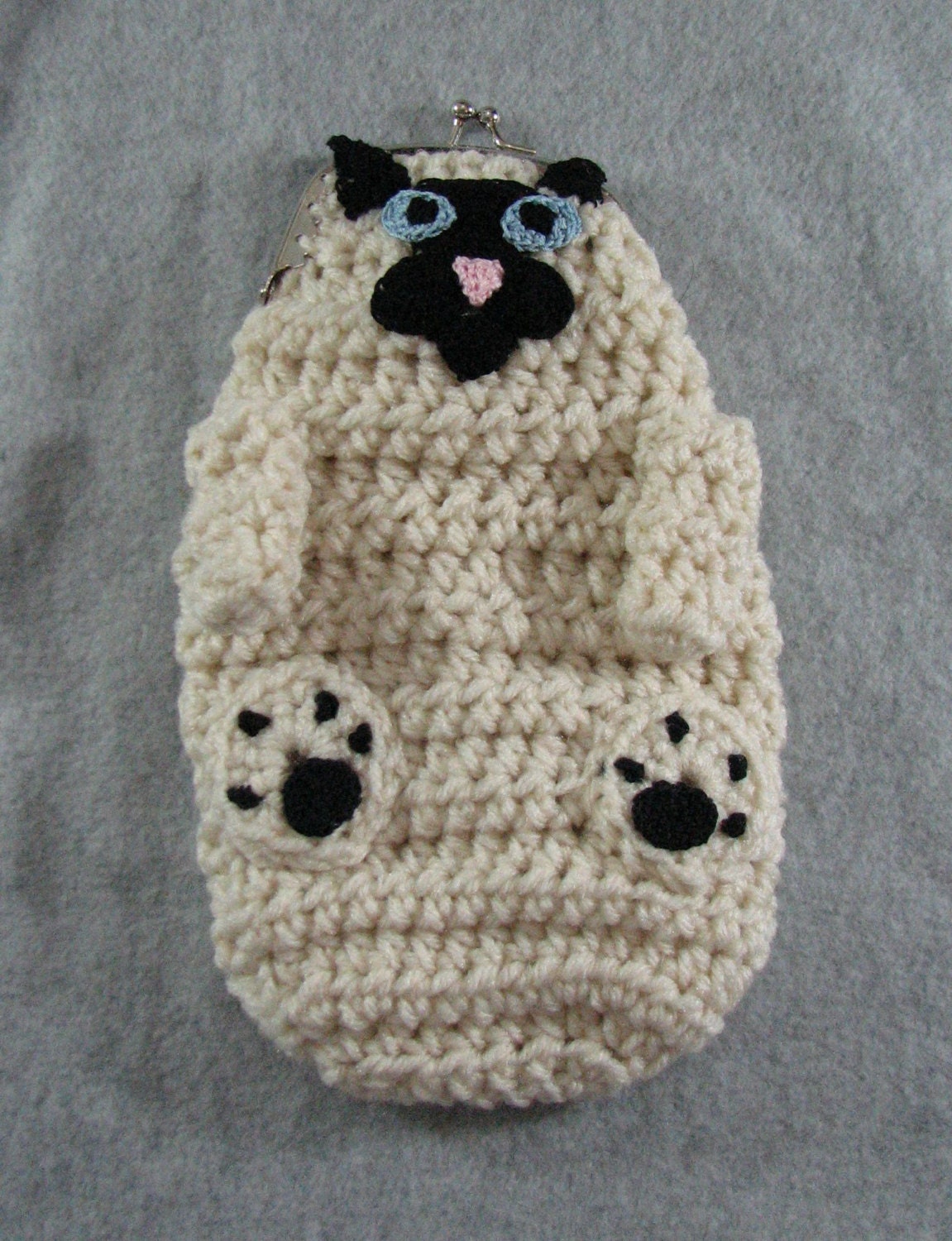 Siamese Cat Coin Purse Crochet Pattern In USA Terms PDF